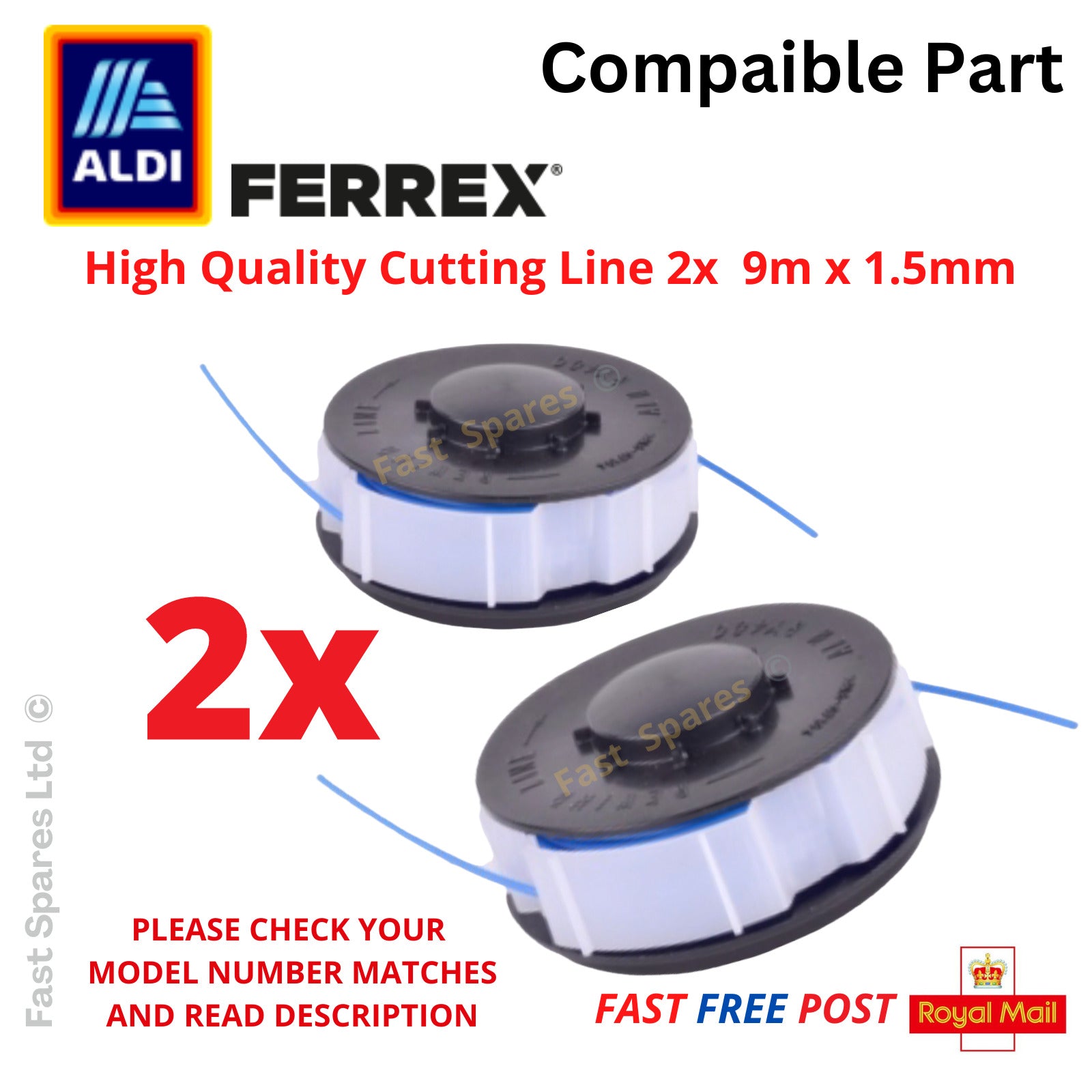 ALDI FERREX F ERT450 1 24560 Grass Strimmer Trimmer Spool FAST POST