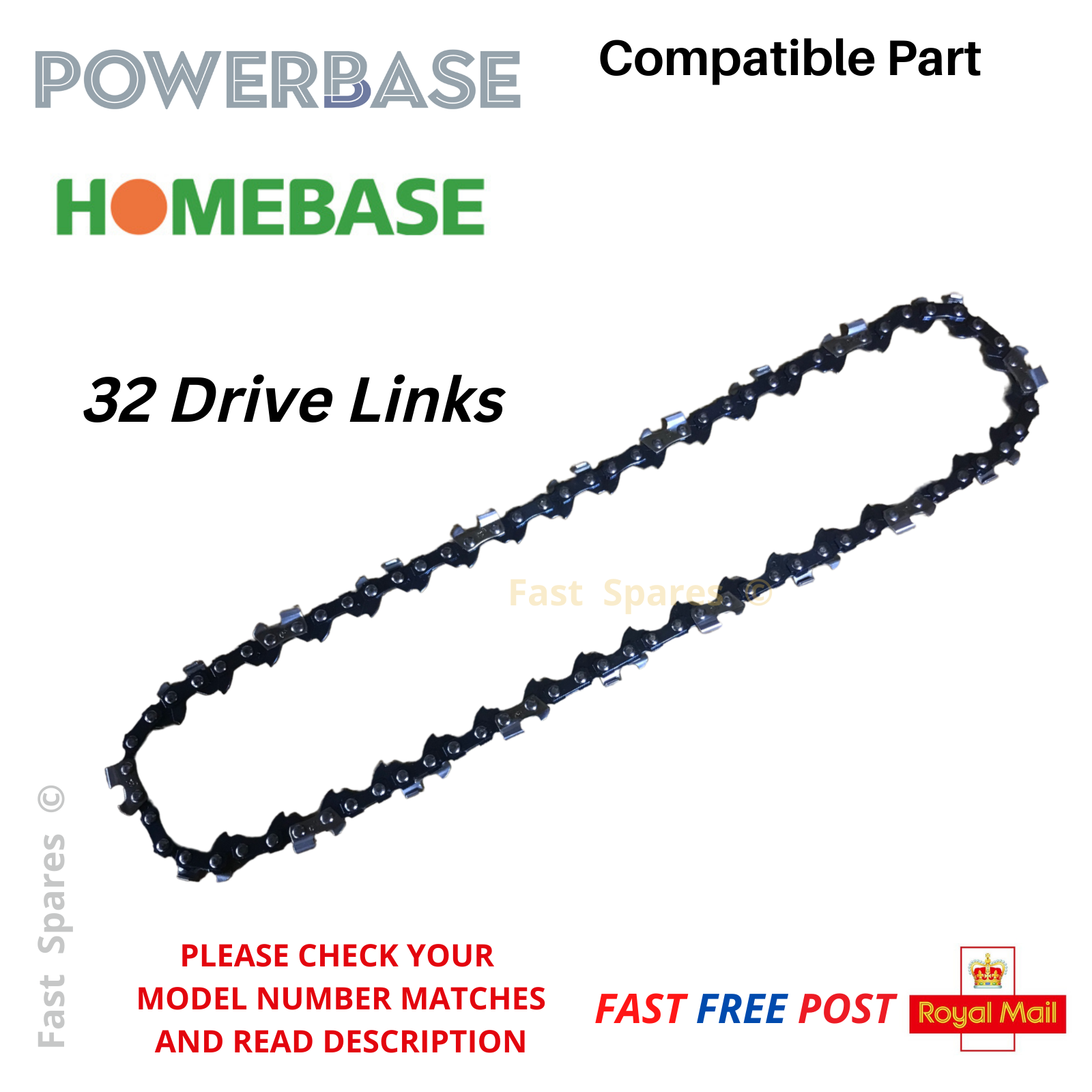 POWERBASE ET2008HB Garden Pruner 20v Mini Saw Chain 32 Links FAST POST ...