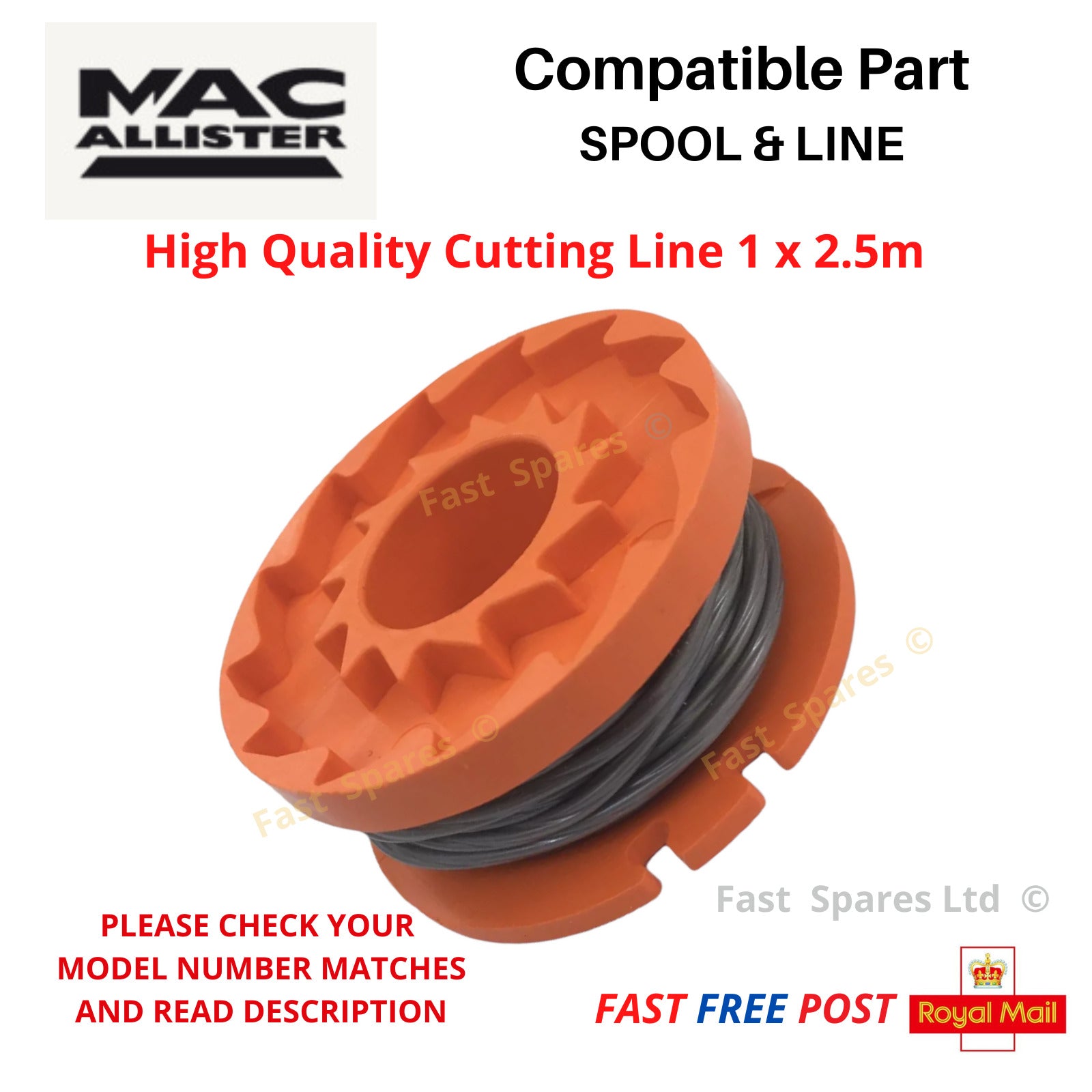 1 x Strimmer Trimmer Spool & Line for MacAllister MGTP18Li FAST POST ...