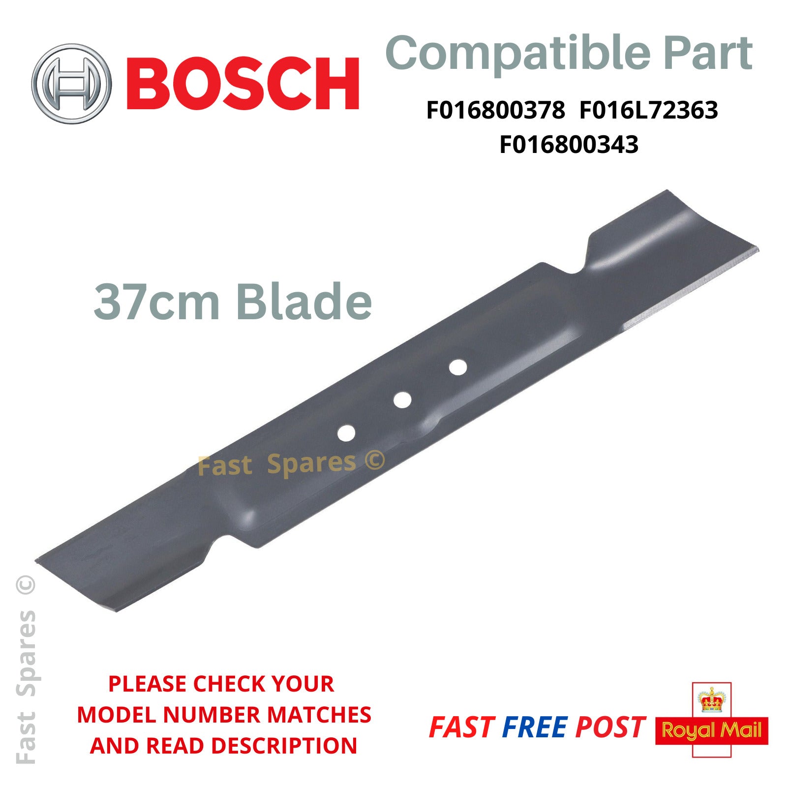 BOSCH Rotak 36R Lawnmower Cutting Blade 37cm FAST POST – fastspares