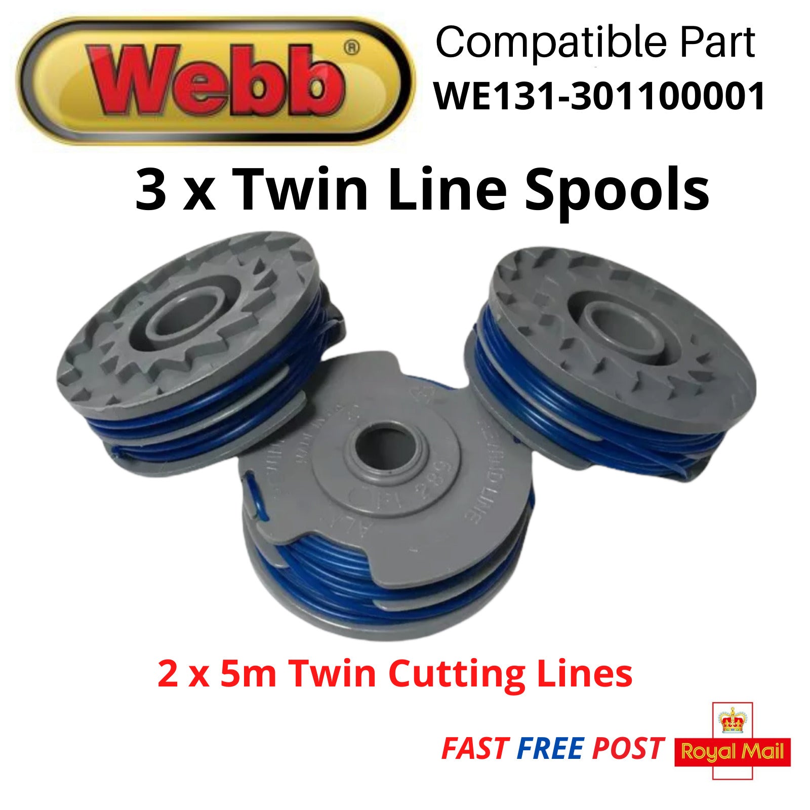 WEBB ELT450 Twin Line & Spool for Strimmer / Trimmer * FAST POST* x3 ...