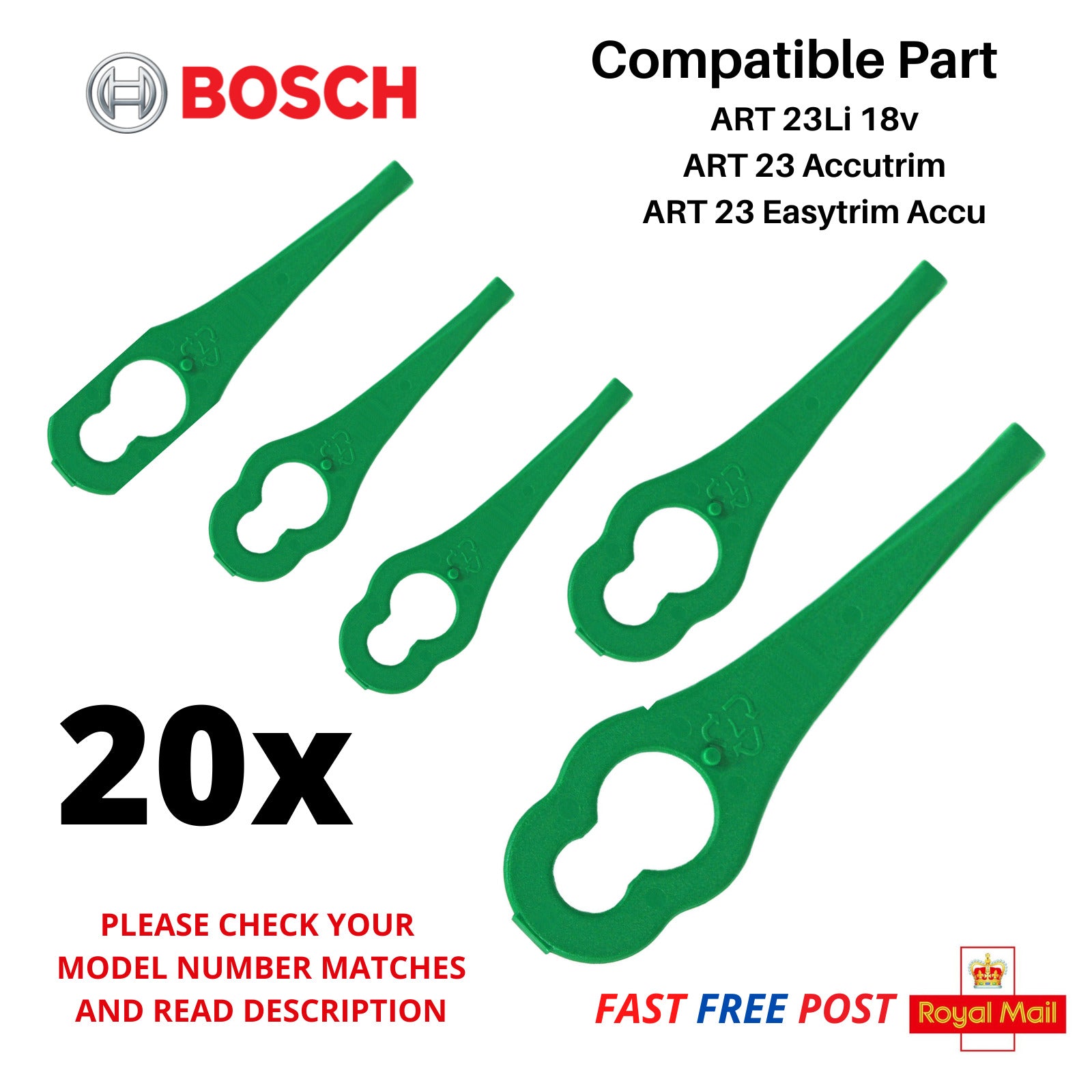 Bosch ART 23 Easytrim Accu Cutting Blades for Strimmer Trimmer FAST PO ...