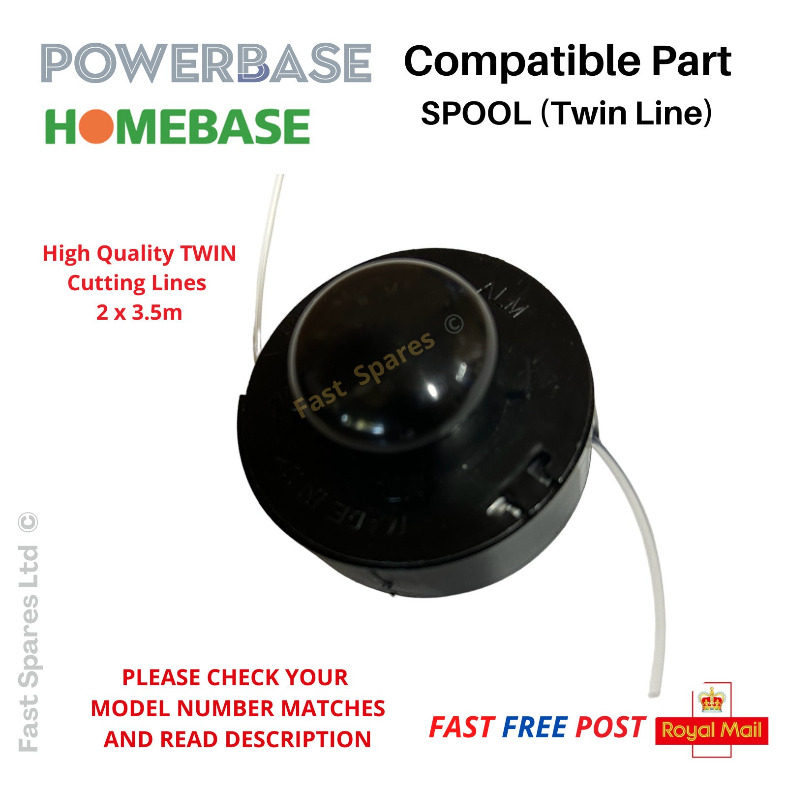 POWERBASE DCSRT 18v Cordless Spool & Line Strimmer Grass Edge Trimmer ...