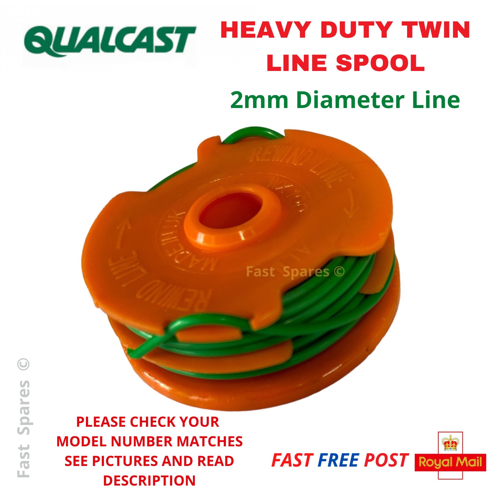 QUALCAST GGT600A1 Grass Trimmer EXTRA HEAVT DUTY Spool & Line FAST POS ...