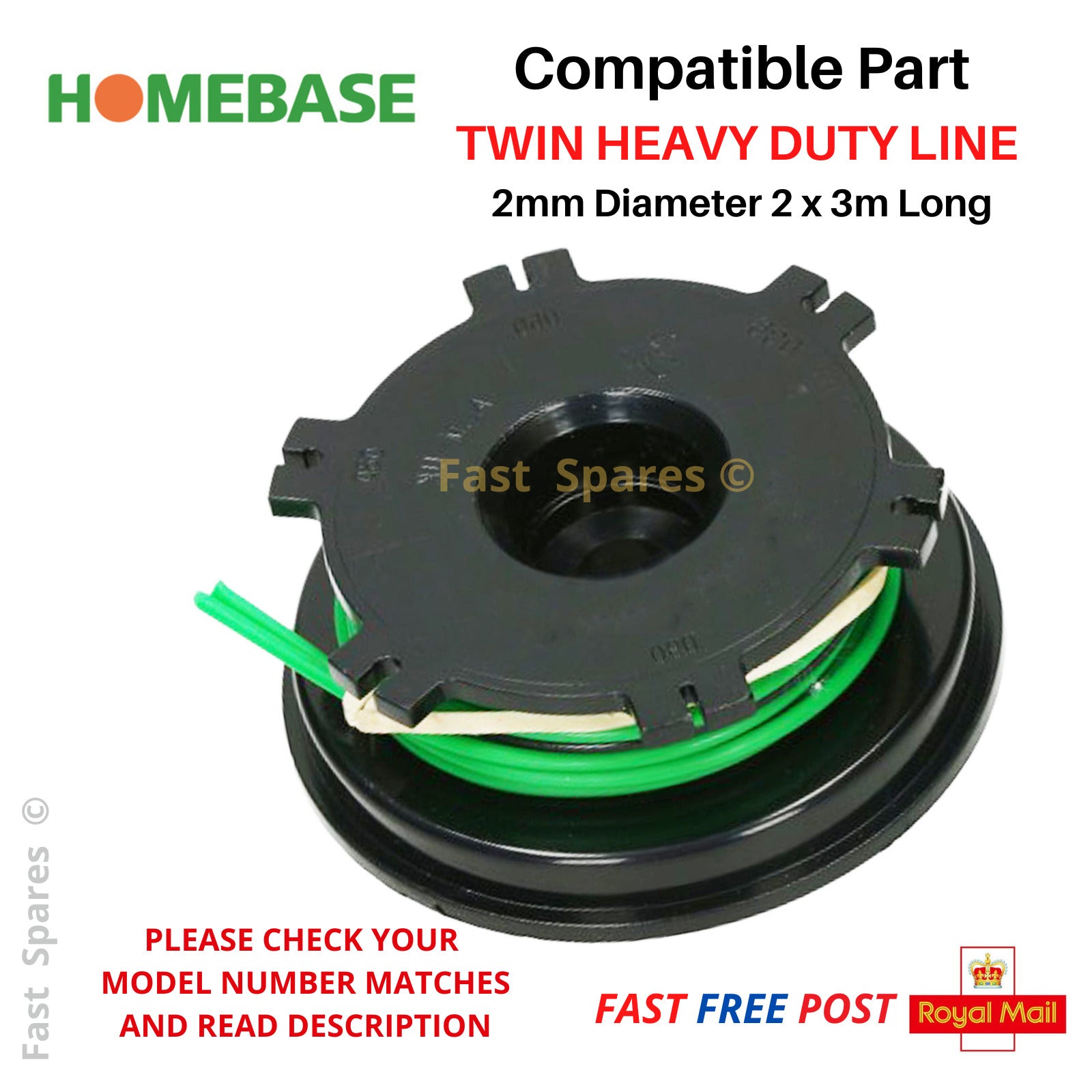 SGT24cc HOMEBASE SOVERIGN Twin Feed Dual Line & Spool for Strimmer Tri ...