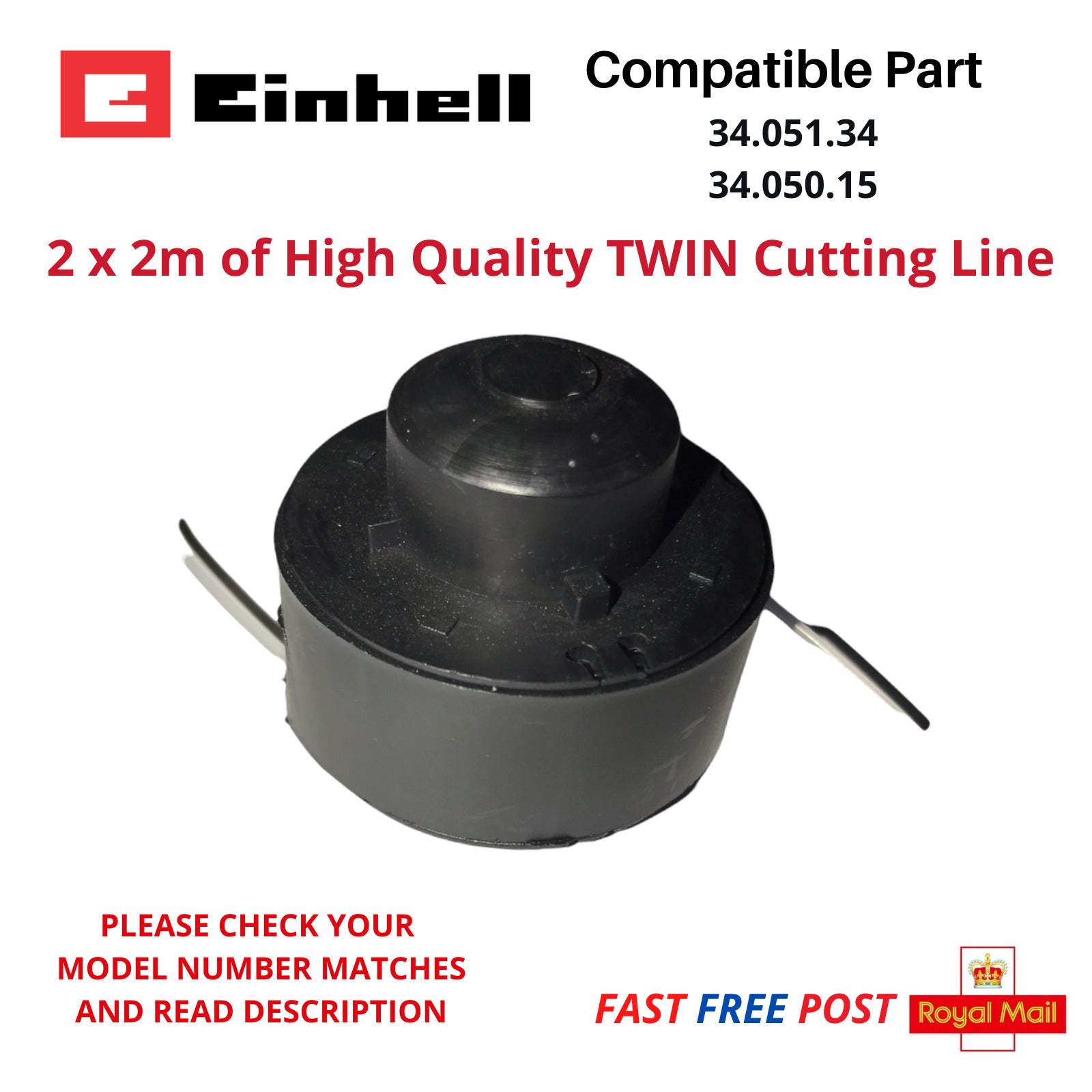 1 x TWIN Line & Spool for EINHELL RT350 Strimmer Trimmer FAST POST ...